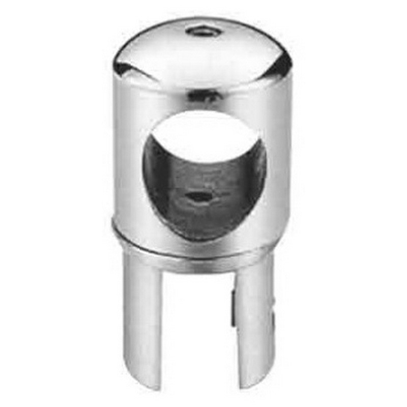 Conector inox stabilizare teava-geam cu trecere Hi-914